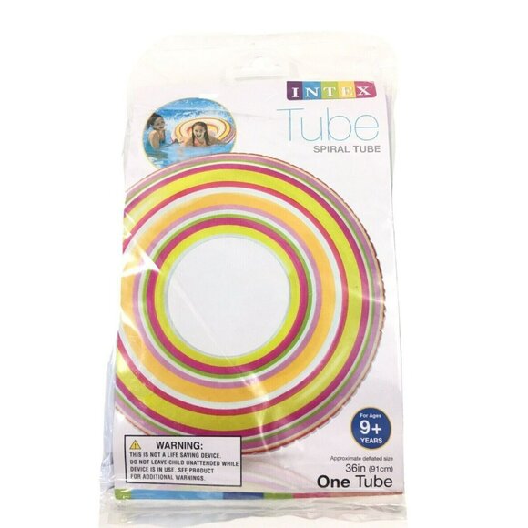 Intex | Toys | Intex Inflatable Spiral Tube Striped 36 Inch Swim Tube ...